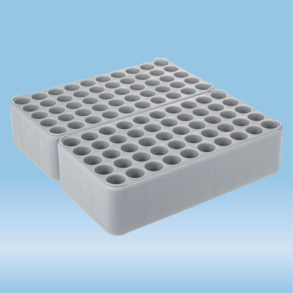 Double block rack D13, Ø opening: 13 mm, 10 x 10, grey | Block racks ...