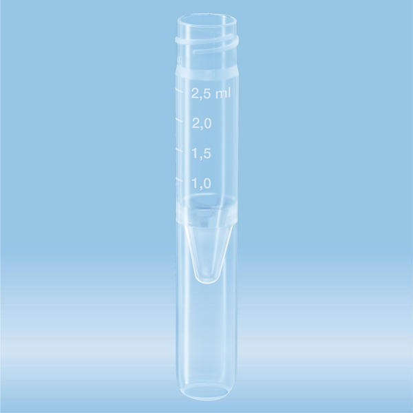 Screw cap tube, 2.5 ml, (LxØ): 75 x 13 mm, conical false bottom ...