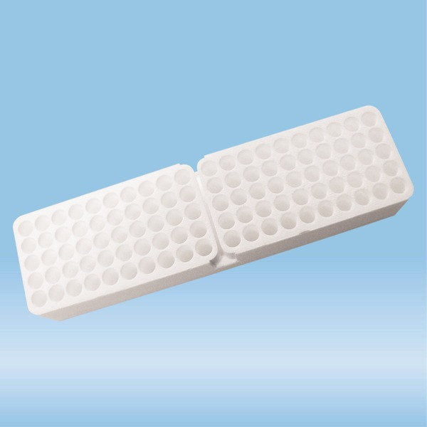 Rack, styrofoam, format: 20 x 5, suitable for S-Monovette® Ø 11 mm ...