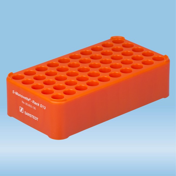 Block Rack D13, Ø opening: 13 mm, 5 x 10, orange | Block racks ...