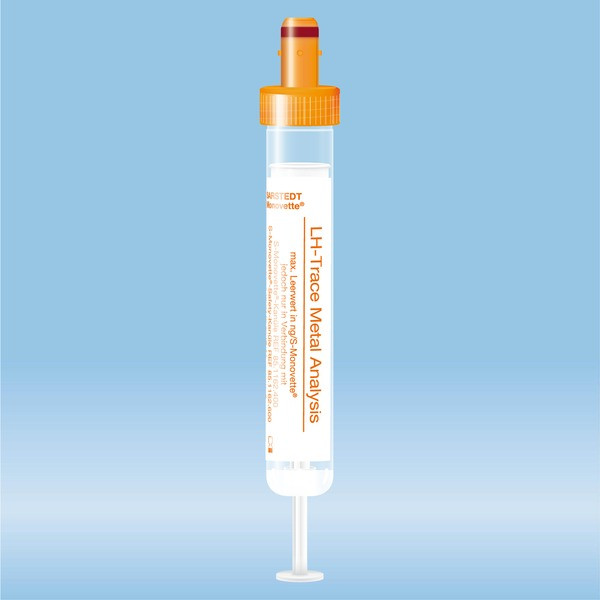 S-Monovette® Metal analysis, 7.5 ml, Cap orange, (LxØ): 92 x 15 mm ...