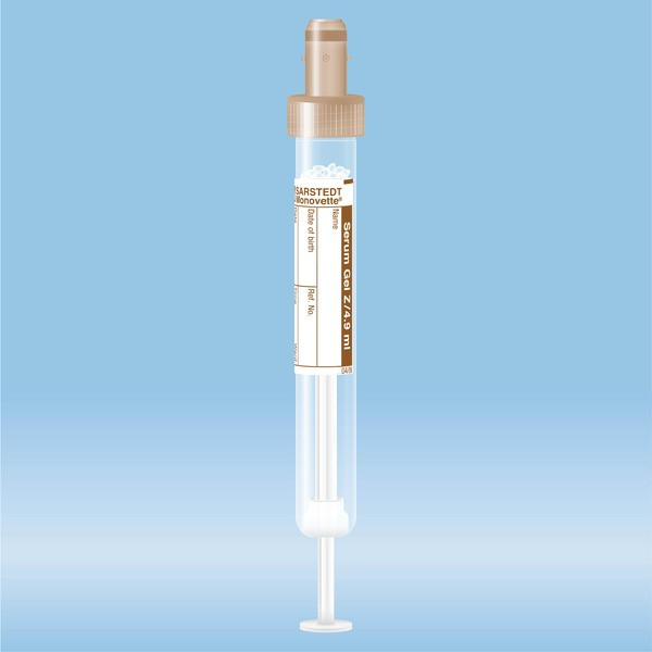 S-Monovette® Serum Gel CAT, 4.9 ml, cap brown, (LxØ): 90 x 13 mm, with ...