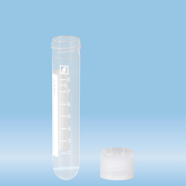Screw cap tube, 10 ml, (LxØ): 79 x 16 mm, PP, with print | Tubes ...