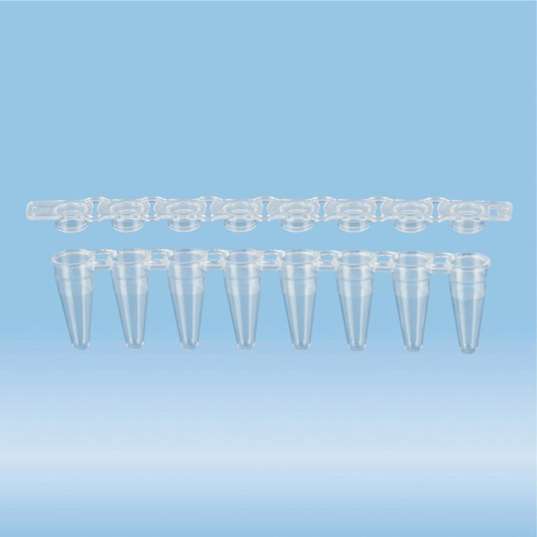 PCR strip of 8, 100 µl, PCR Performance Tested, transparent, PP, flat ...