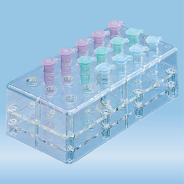 Rack, PC, format: 6 x 3, suitable for reaction tubes 2 ml, Microvette ...