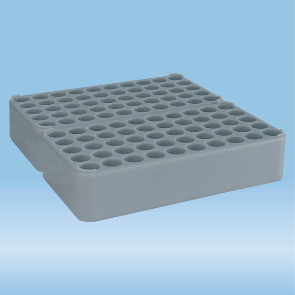 Double block rack D17, Ø opening: 17 mm, 10 x 10, grey | Block racks ...