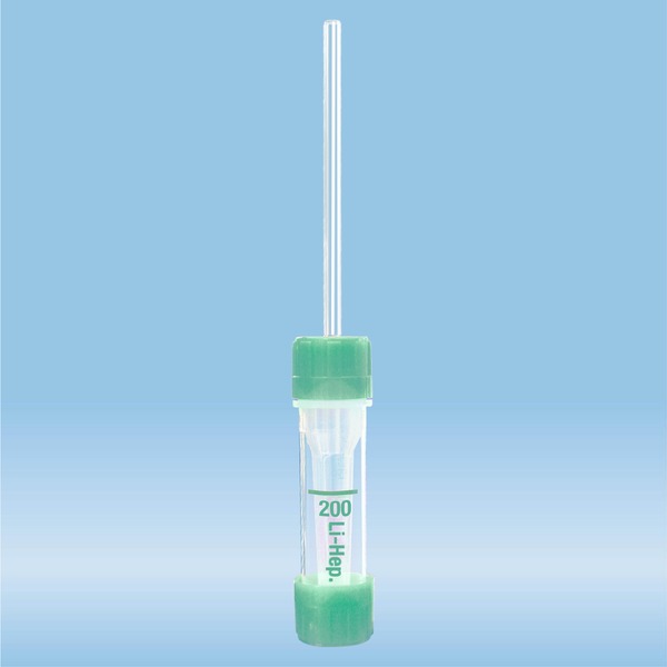 Microvette® 200 Lithium heparin LH, 200 µl, cap green, flat base ...