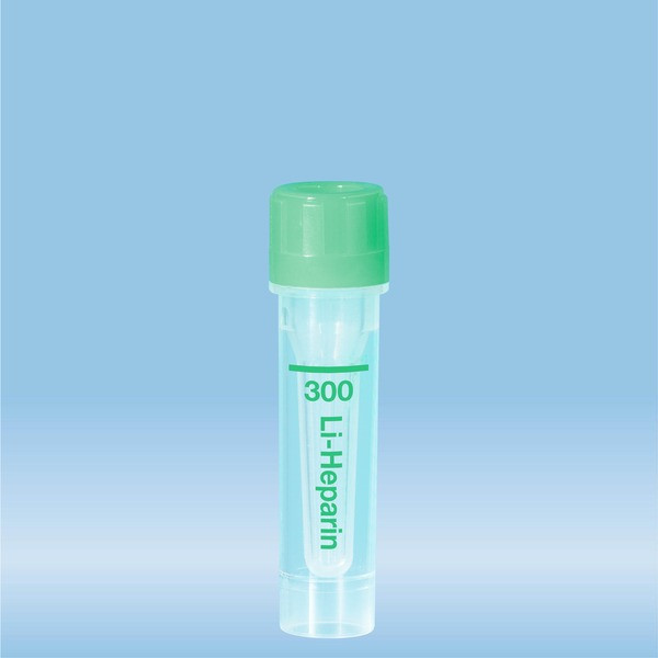 Microvette® 300 Lithium heparin LH, 300 µl, cap green, flat base ...