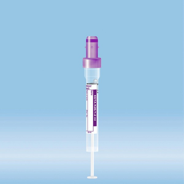 S-Monovette® EDTA K2E, 1.2 ml, cap violet, (LxØ): 66 x 8 mm, with plastic label | S-Monovette ...