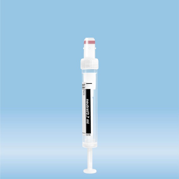 S-Monovette® neutral, 2.7 ml, Cap white, (LxØ): 66 x 11 mm, with paper ...