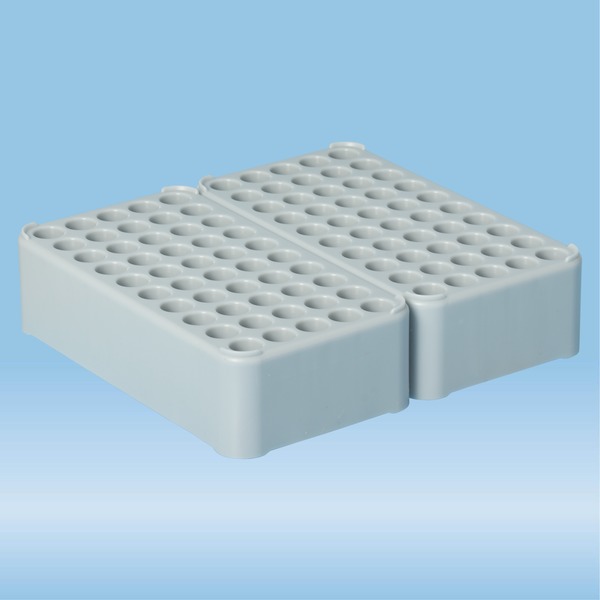 Double block rack D13, Ø opening: 13 mm, 10 x 10, grey | Block racks ...